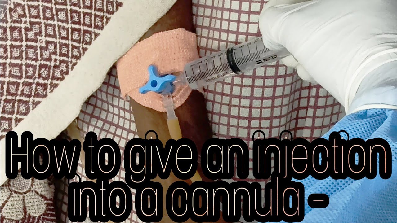 How to give an injection into a cannula -#polycath #cannula22no. #ivinj ...