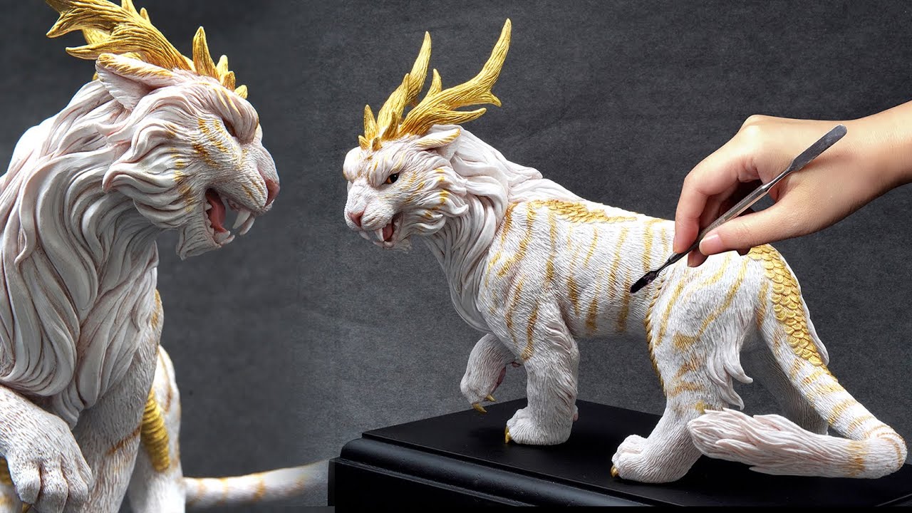 Creating a Mythical Beast Tiger with Polymer Clay - YouTube