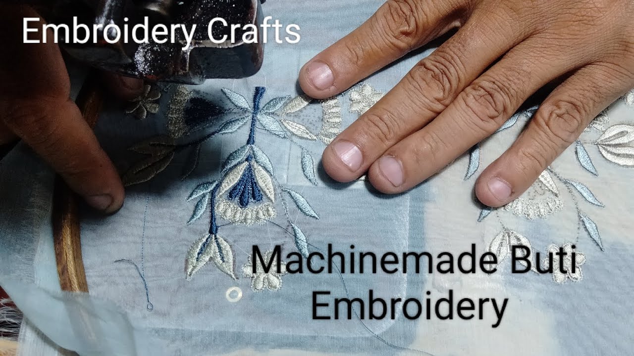How to make Buti Embroidery On Machine | All over Buti Design by ...
