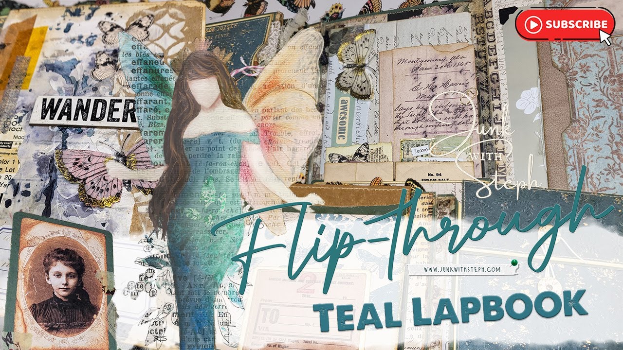 Flipthrough: Teal Green Manilla File Folder Lapbook Journal Set ((SOLD)) #junkwithsteph - YouTube