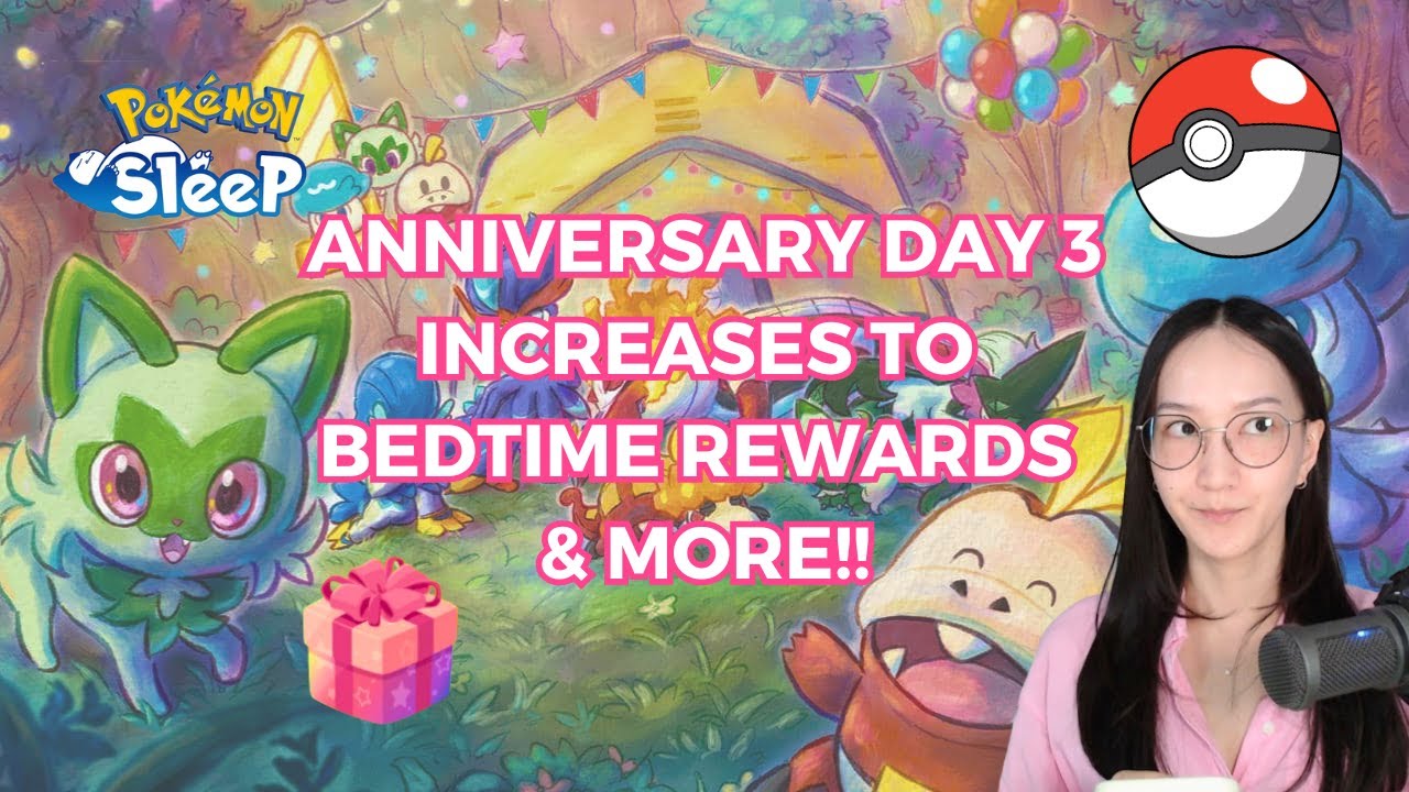 Pokémon Sleep: Anniversary Day 3, Increases to Bedtime Rewards and More ...