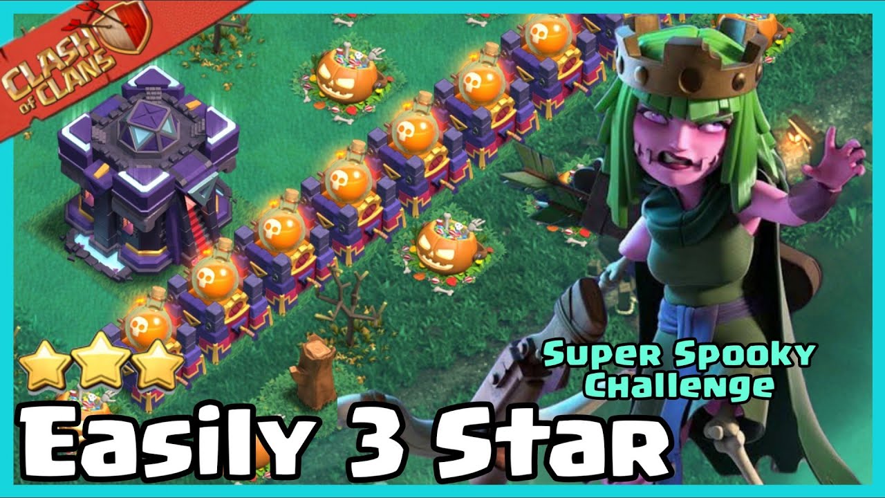 How to Easily 3 Star The Super Spooky Challenge | Clash of Clans | A.K ...