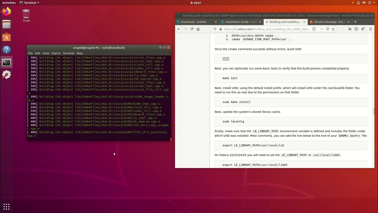 Install USRP B200 driver & srsRAN 22.04 on Ubuntu 18.04 - YouTube