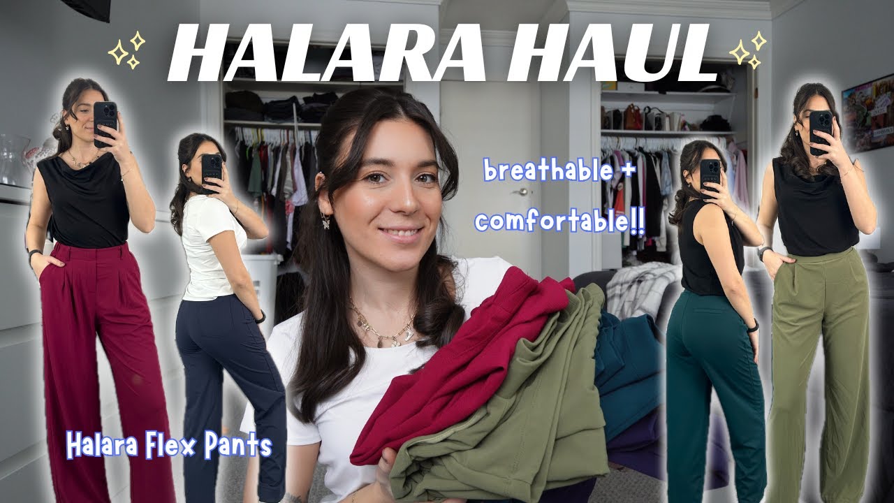 HALARA FLEX PANTS HAUL AND REVIEW | work pants, dress pants, flare ...