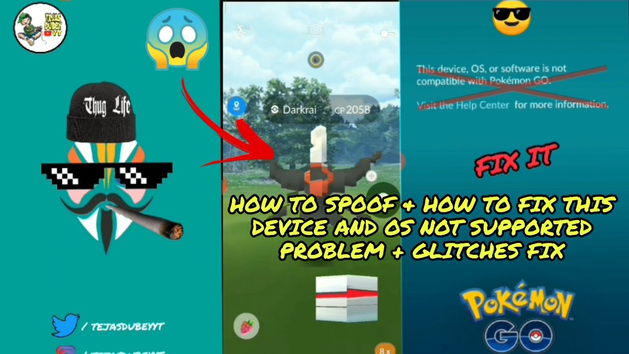POKEMON GO HOW TO SPOOF + HOW TO FIX THIS DEVICE, OS NOT COMPATIBLE ...