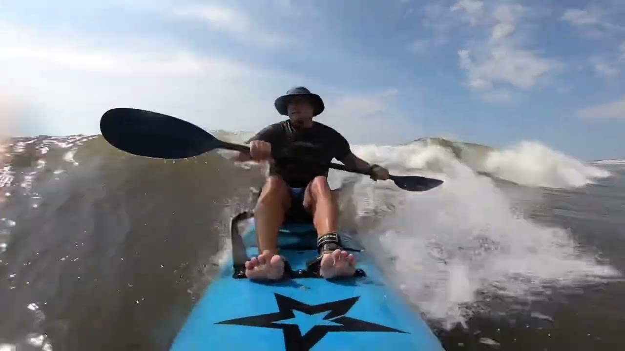 Scorching Hot Day enjoying my Macski Waveski. Surf session with Bill ...