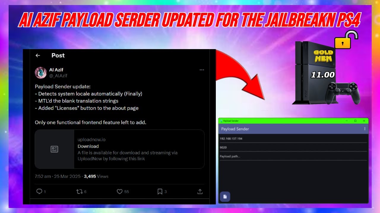 AI AZIF PAYLOAD SERDER UPDATED FOR THE JAILBREAKN PS4 - YouTube