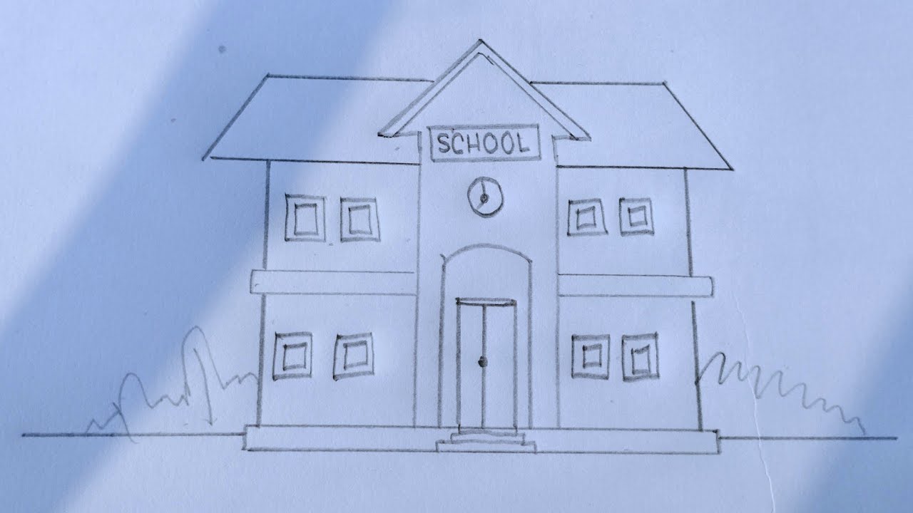 How to draw an easy school drawing for beginners/school drawing for ...