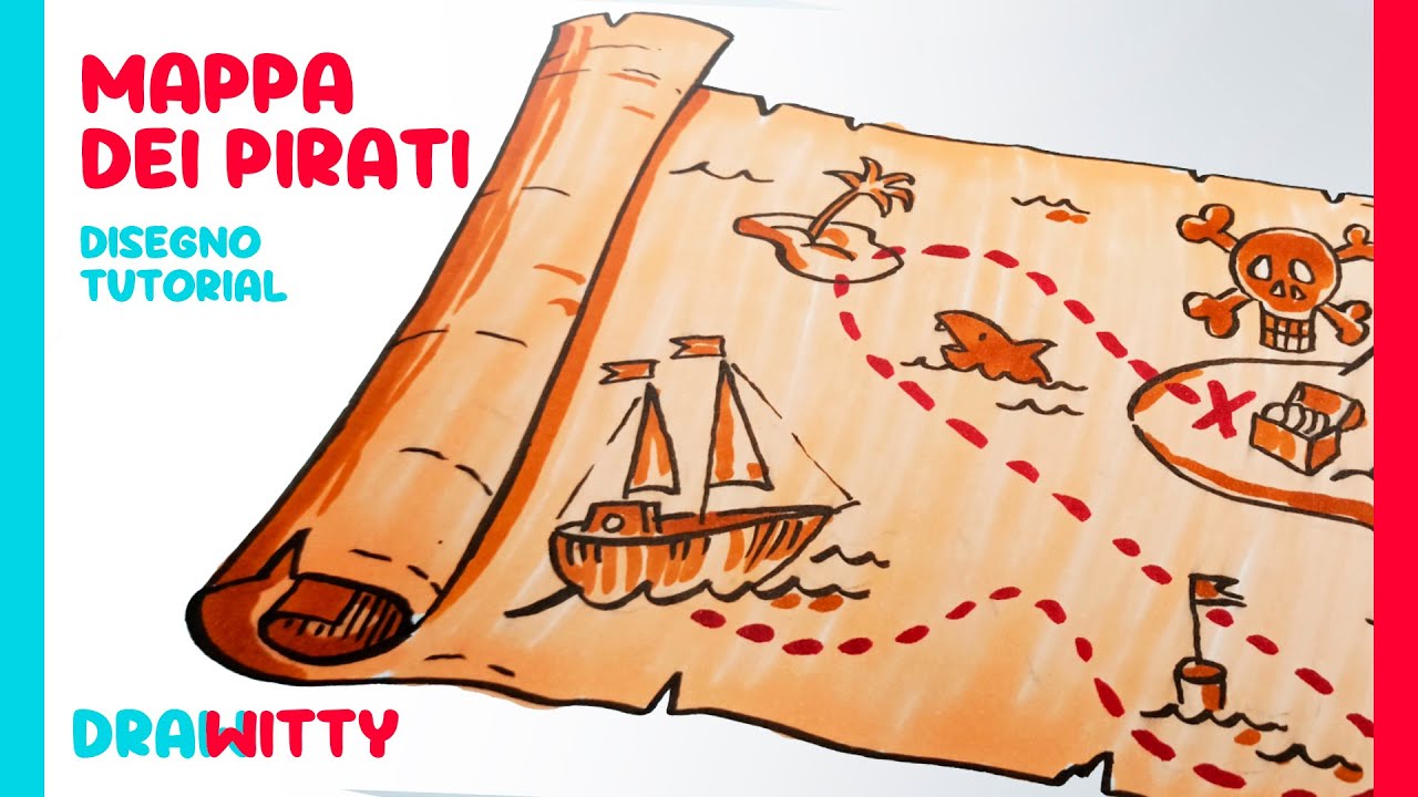Disegniamo la mappa del tesoro! Tutorial per disegnare e colorare una ...
