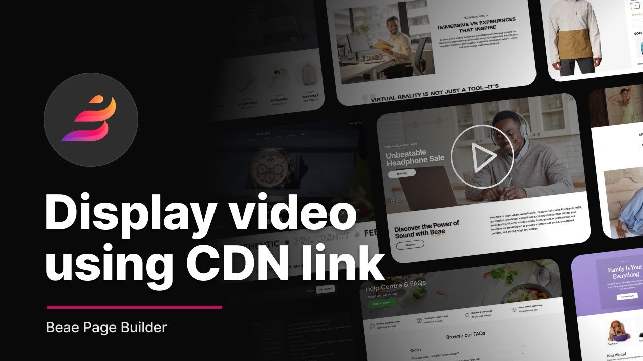 How to display video using CDN link | Beae Page Builder 3.0 Tutorial ...