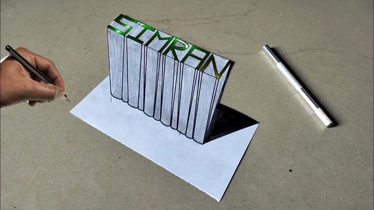 Simran 3d drawing step by step - YouTube