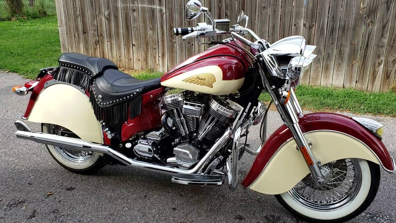 2003 Indian Chief Deluxe with Hacker Custom tru duel exhaust - YouTube