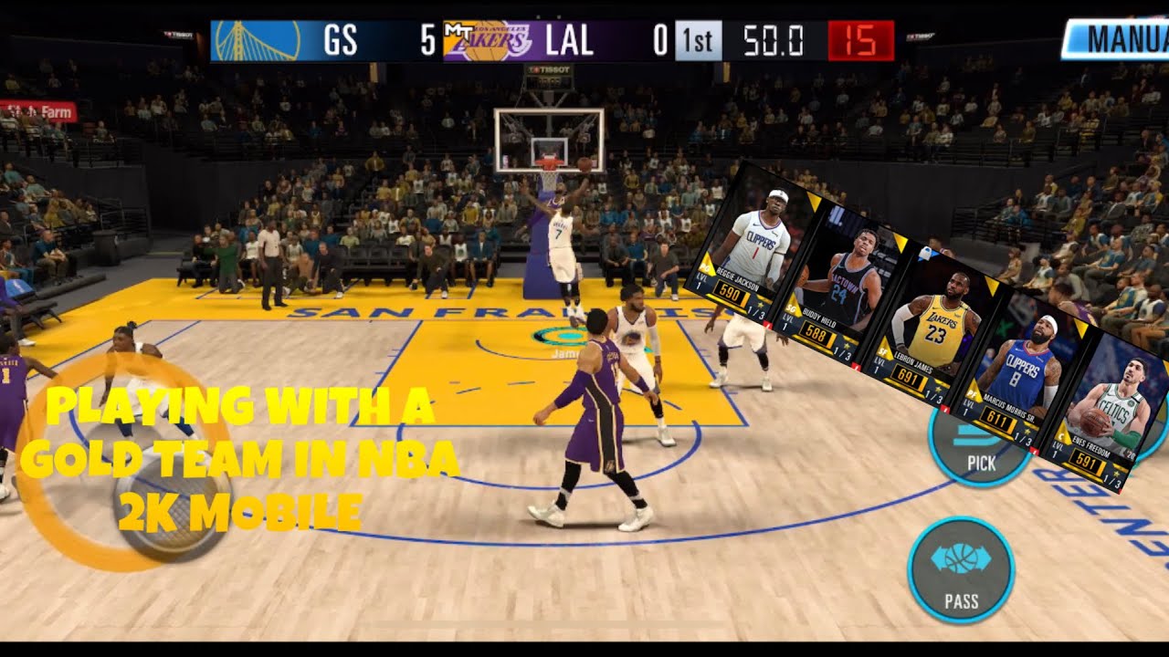 PLAYING WITH A GOLD TEAM IN NBA 2K MOBILE!! - YouTube
