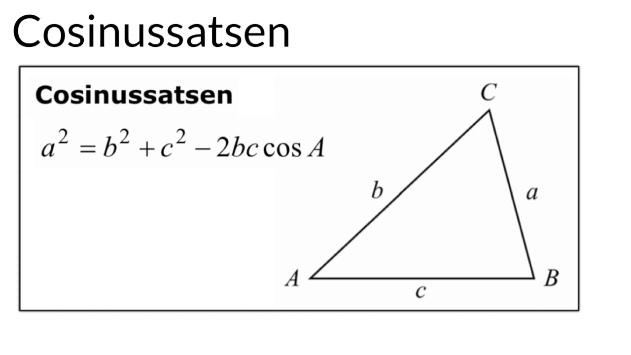 Matematik 3: COSINUSSATSEN - YouTube