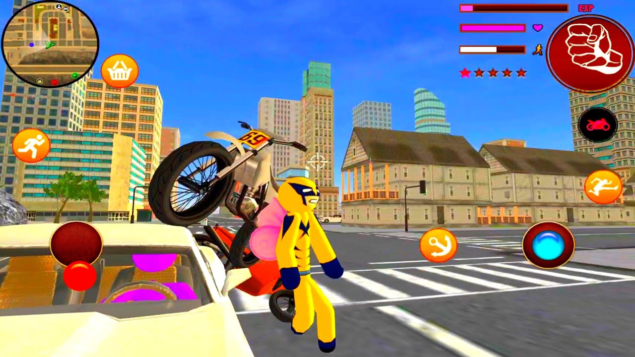 Wolverine Stickman Rope Hero Miami Mafia Simulator Gameplay - YouTube