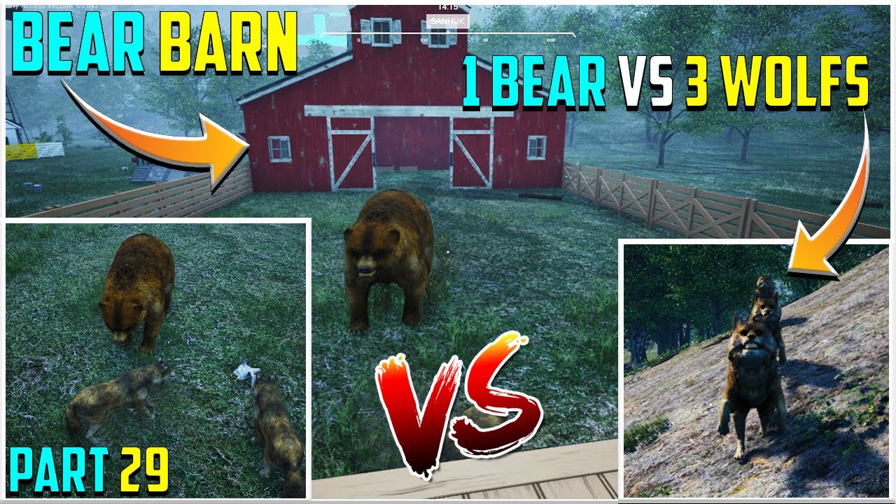 1 Bear VS 3 Wolf's | Bear Barn In Ranch Simulator | Ranch Simulator ...