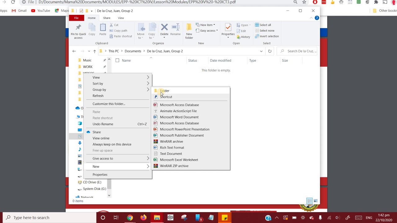 Paggawa Ng Folder And Subfolder Youtube