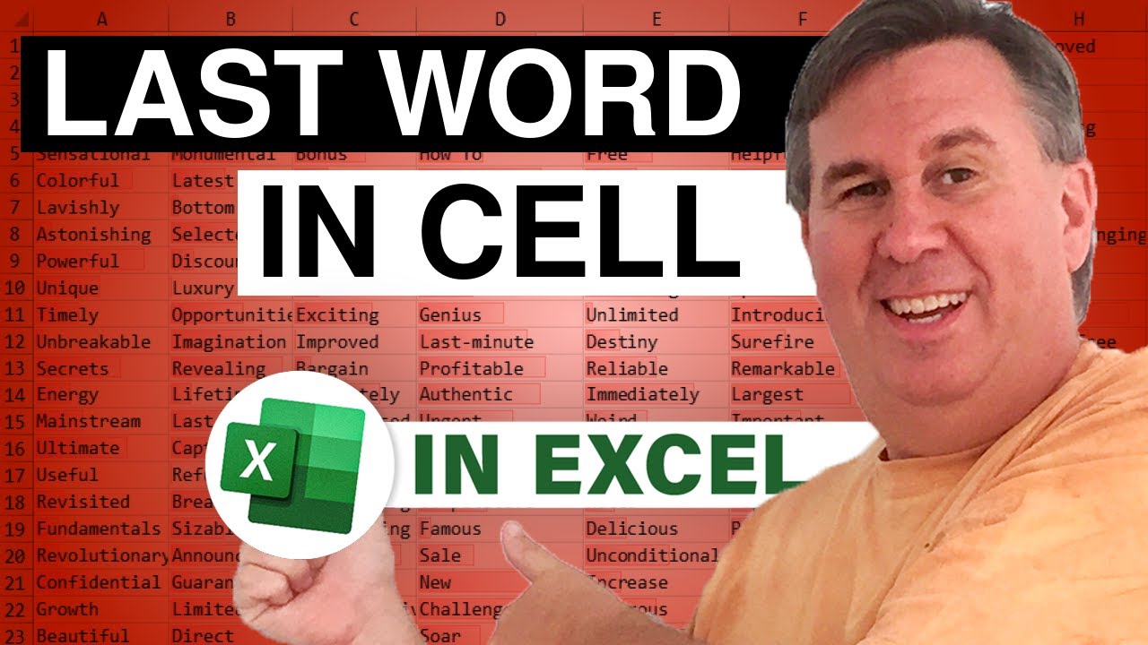 Excel Find The Last Word In Each Cell 2476 YouTube Excel Find The Last Word In Each Cell 2476 YouTube