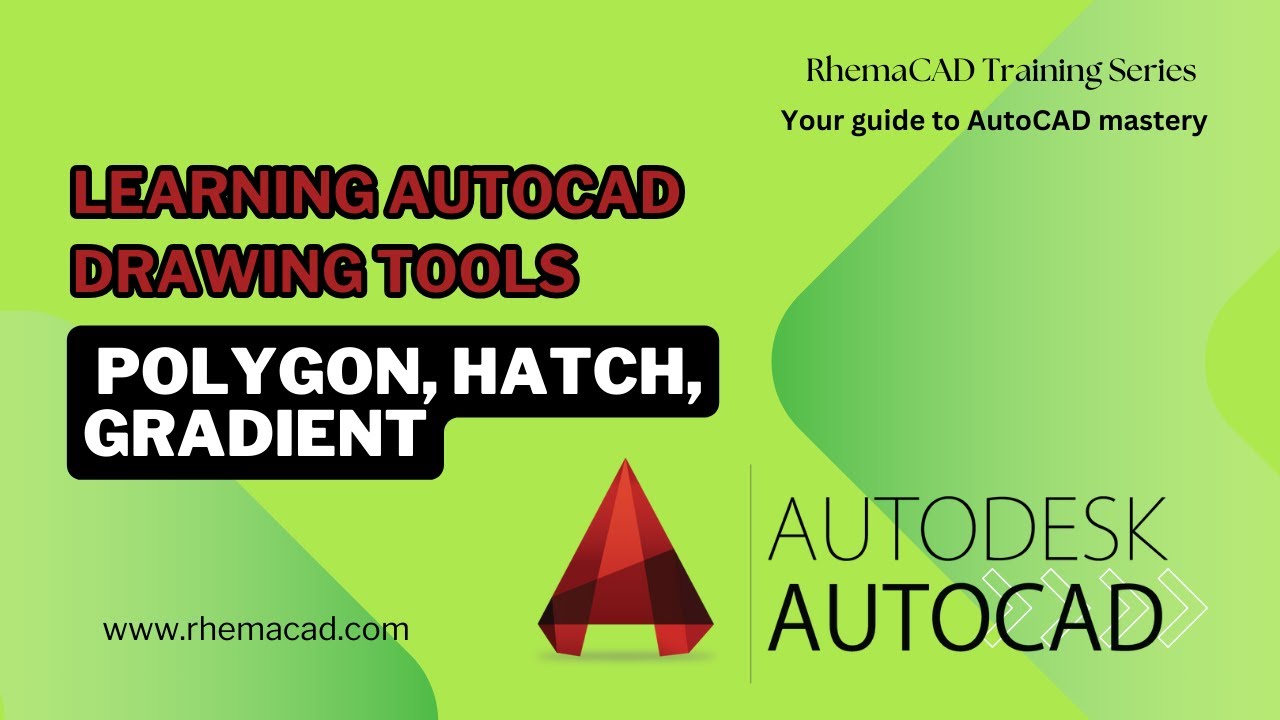 Part 6 - Learning AutoCAD Drawing tools: Polygon, Hatch, gradient - # ...