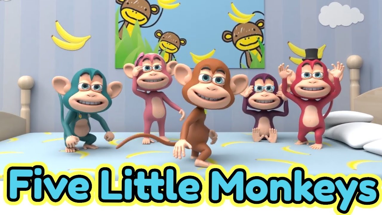 |Five Little Monkeys🐵|Nursery Rhymes for kids|@rainbowtoddlers3316 ...
