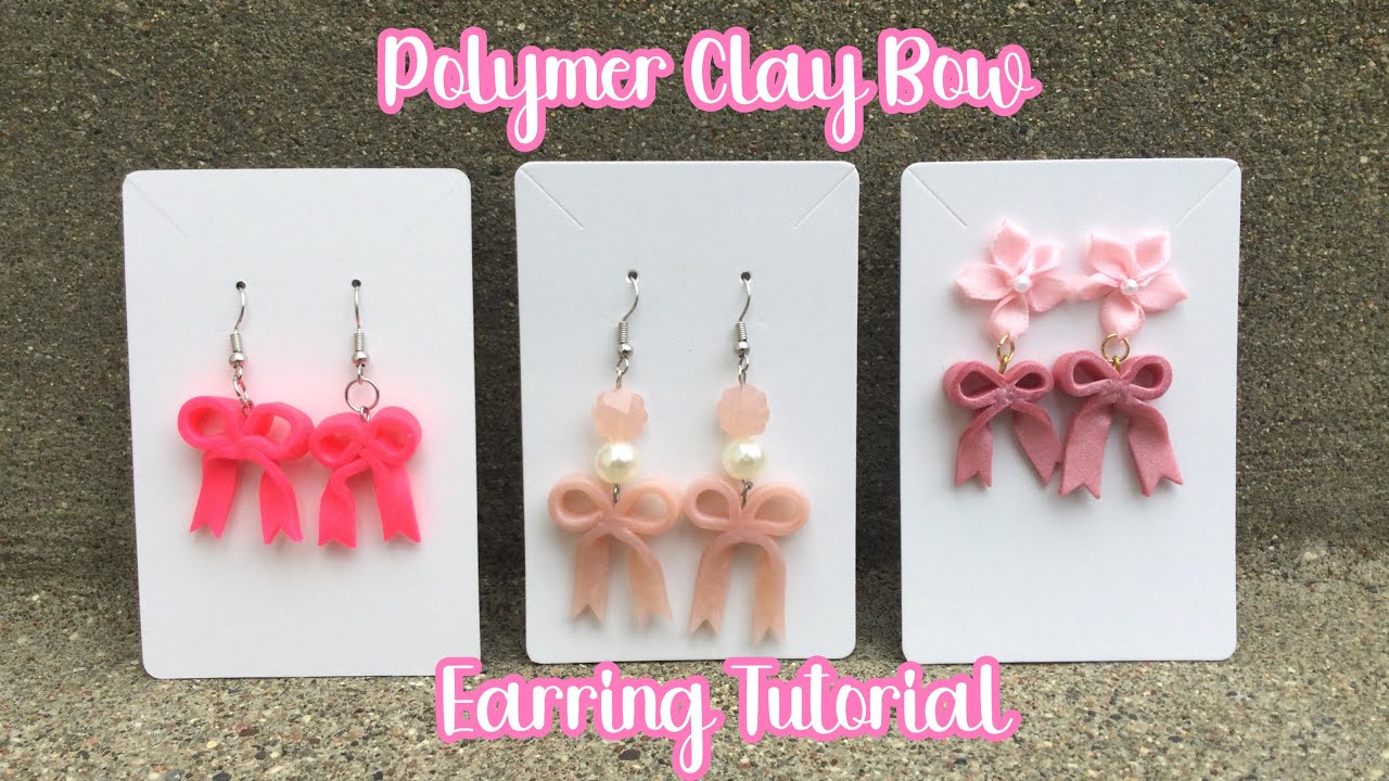 Polymer Clay Bow Earring Tutorial 🎀 | The Clay Dork - YouTube