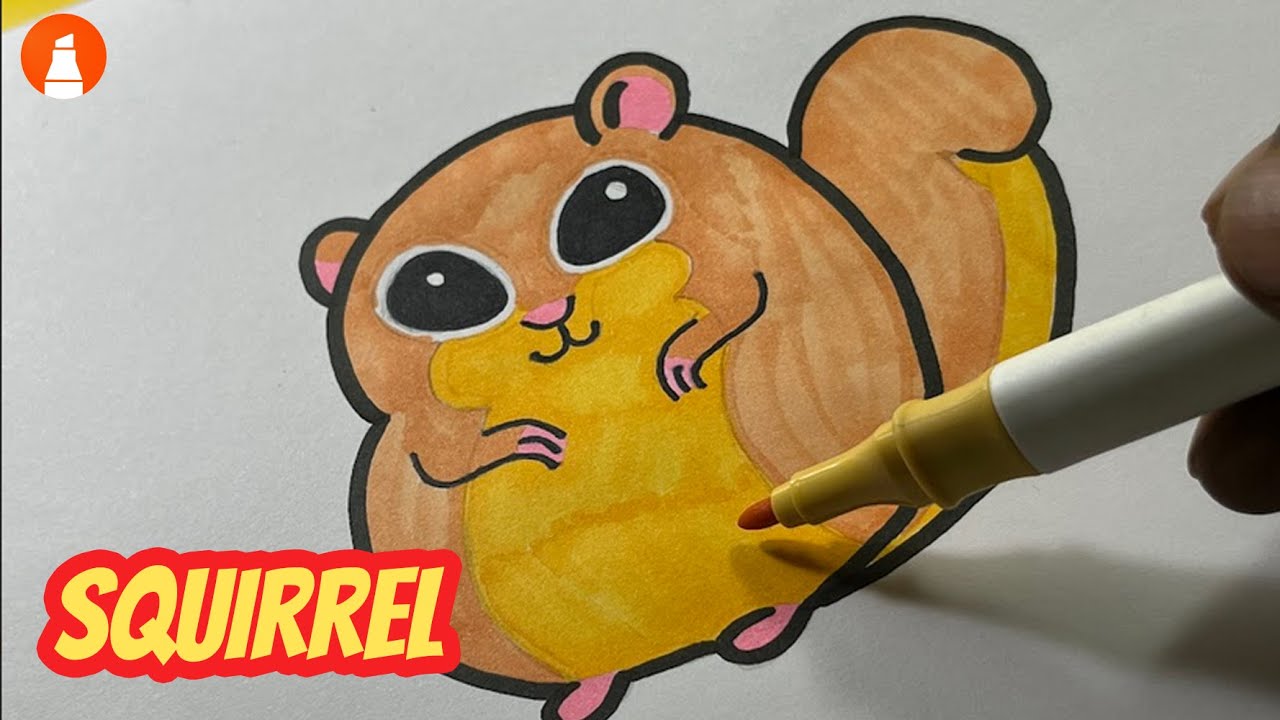 How to draw squirrel with colour | Cute squirrel drawing - Andy Art Hub ...