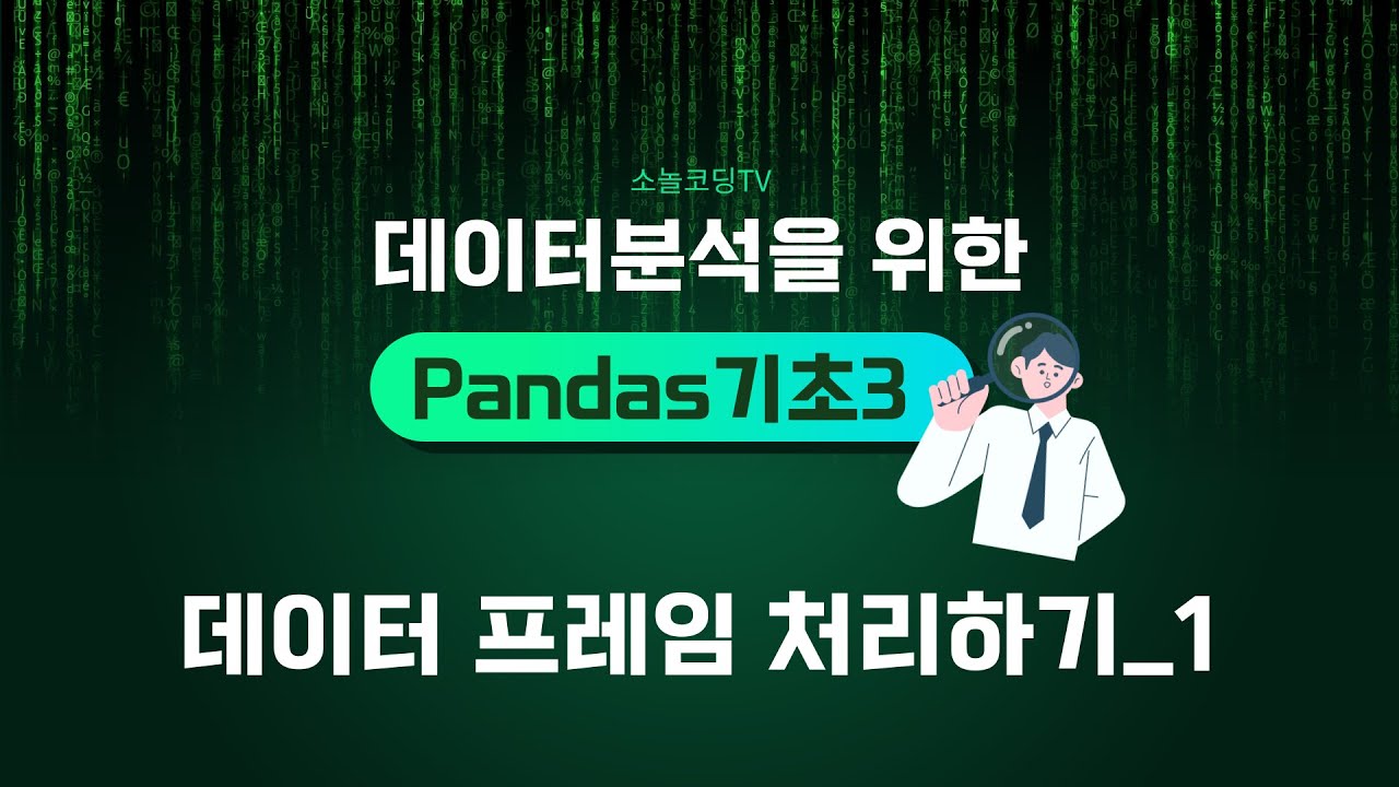 데이터분석을 위한 Pandas기초3 데이터 프레임 처리하기1 Youtube