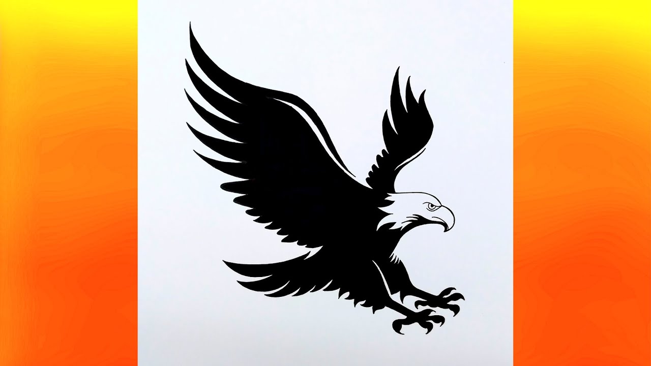 How To Draw An Eagle | How to draw a bald Eagle (flying) easy step by ...