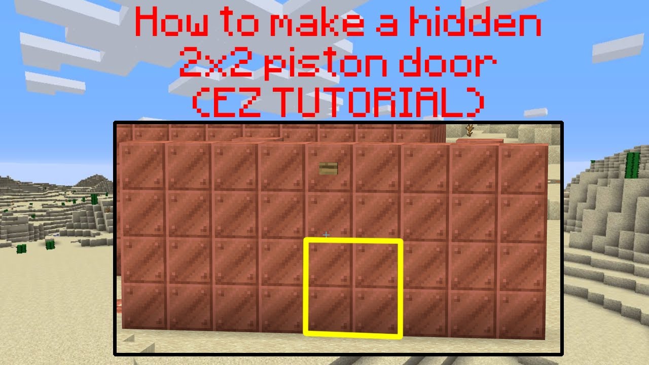How to make a 2x2 Piston Door in Minecraft Bedrock | EZ TUTORIAL | MinenBuild - YouTube
