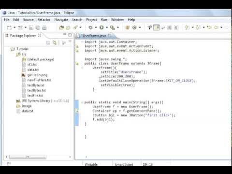 Java programming part 59 GUI : Adding Buttons with ActionListener and ...