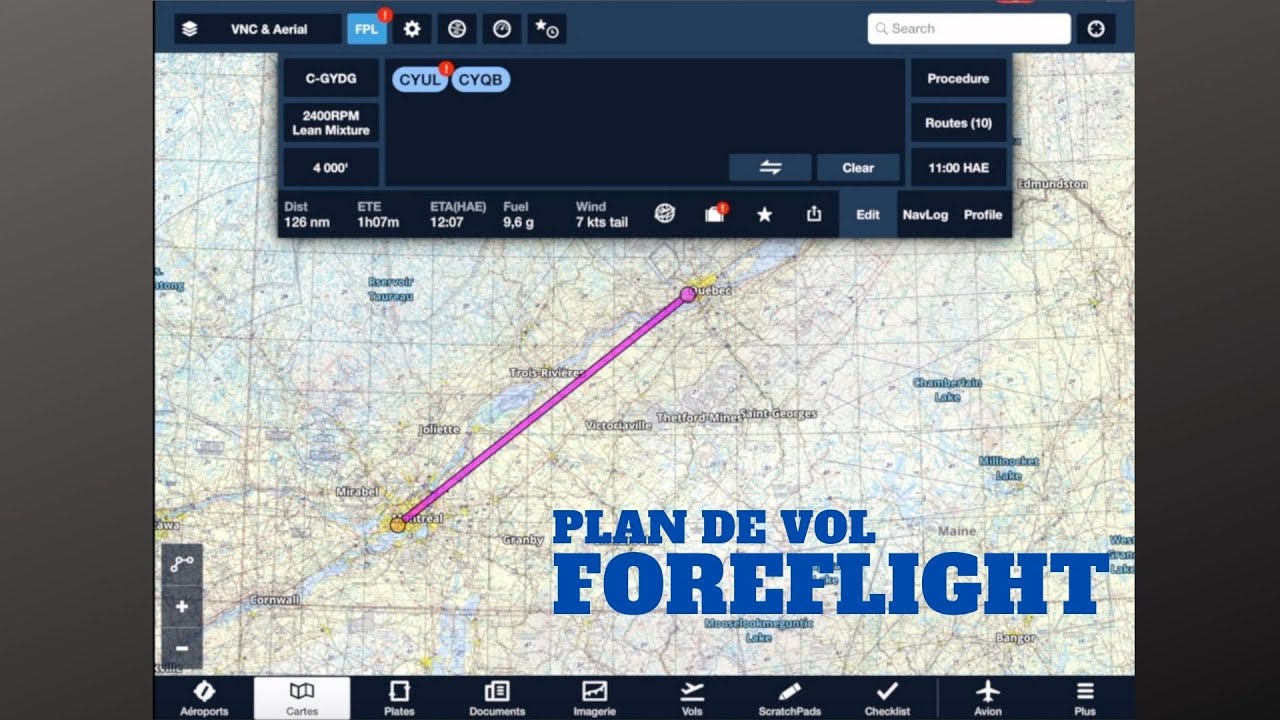 Comment faire un plan de vol avec Foreflight - YouTube