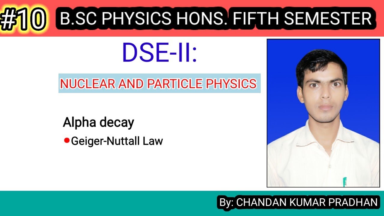 NUCLEAR AND PARTICLE PHYSICS: Geiger-Nuttall Law - YouTube