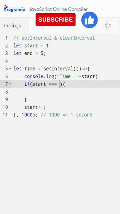 Setinterval And Clearinterval In Javascript Programmerd Shorts Youtube
