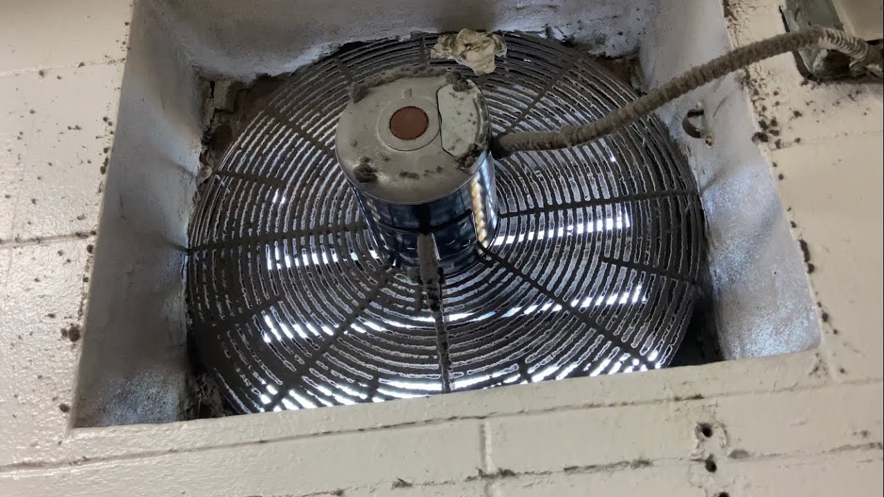 18” Dayton Shutter Mount Exhaust Fan - YouTube