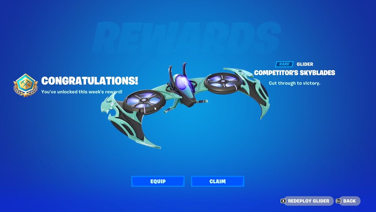 How to Claim Competitor's Skyblades Glider in Fortnite OG - YouTube