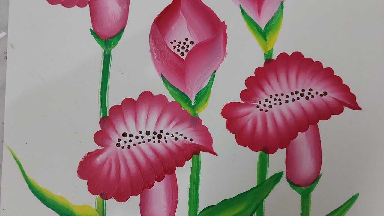 Easy One Stroke Painting / One Stroke Painting / DIY / Acrylic Painting ...