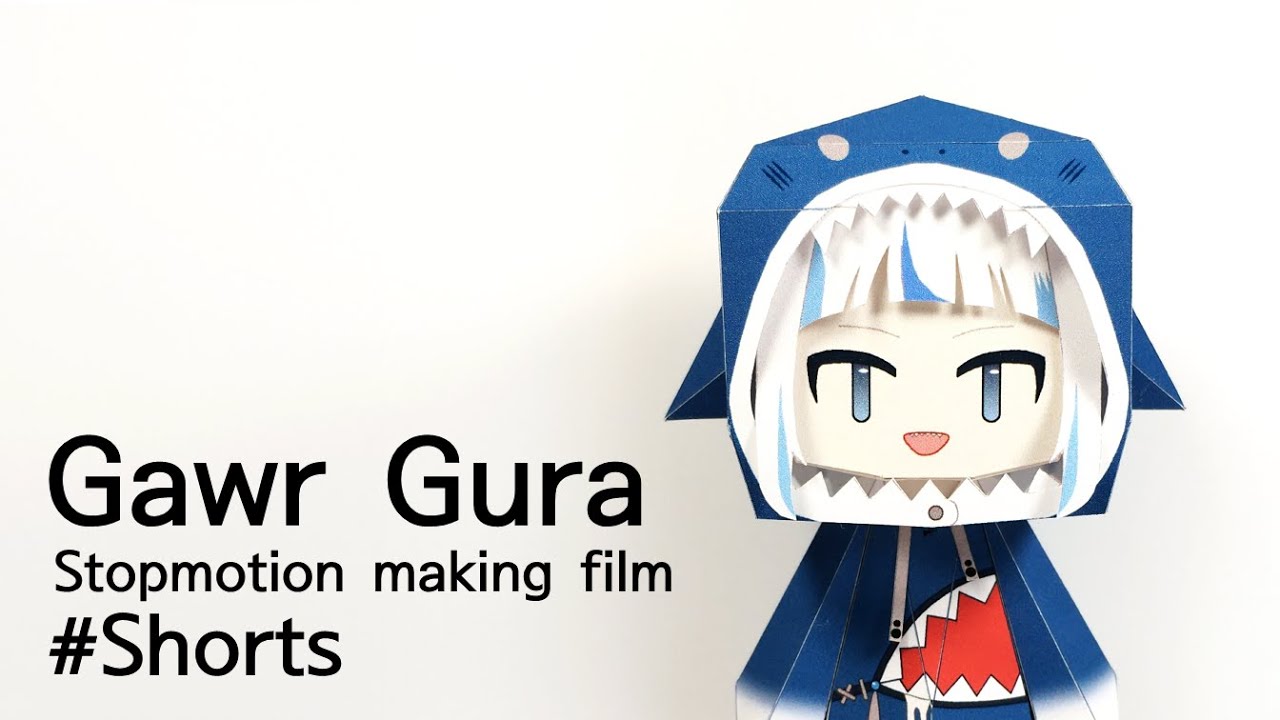 Gawr Gura - Papercraft Stopmotion #shorts - YouTube