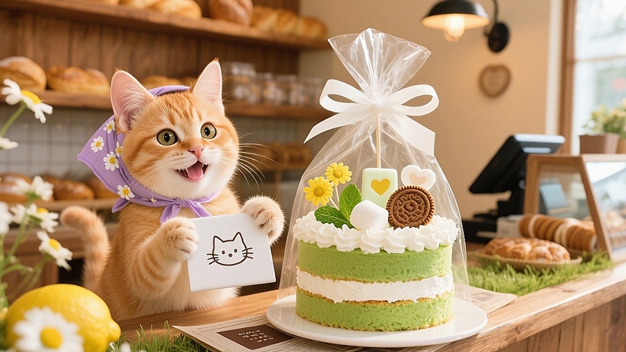 Kitten First as a Pastry Chef: Baking with Mom Cat#cute #cat #funny # ...