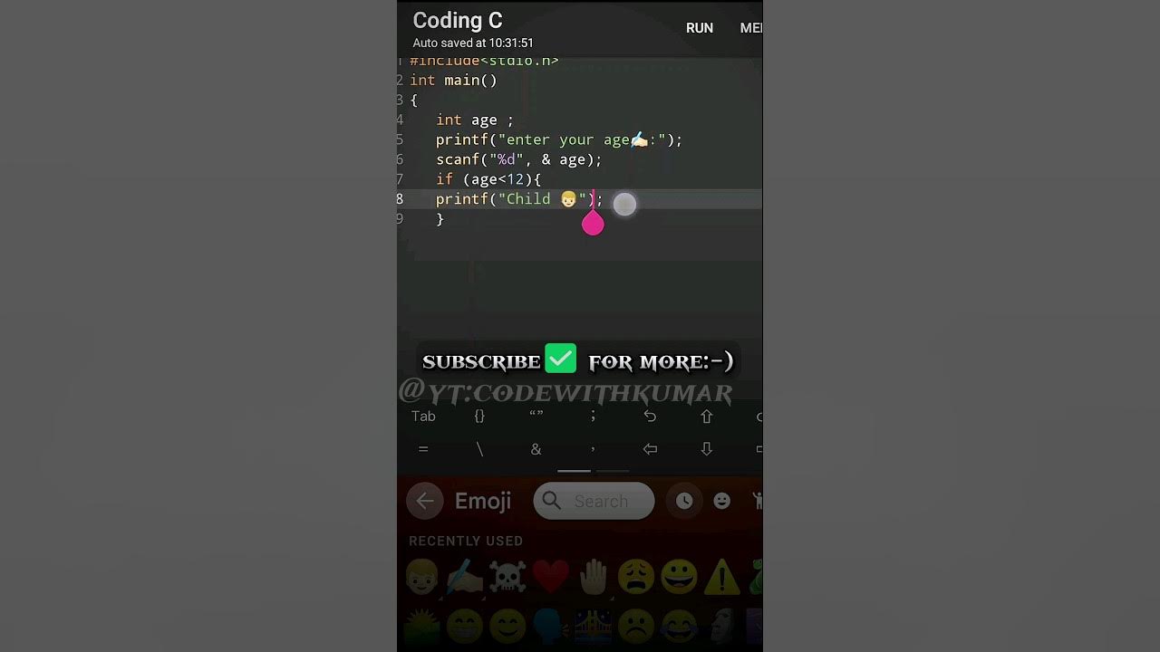 #7/100|| check if you are child, teenager or adult|| #codelover #cod #coding - YouTube