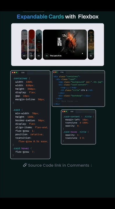 Expandable Cards With Flexbox Using Css And Html🧑‍💻 Coding Programming Csstricks Html
