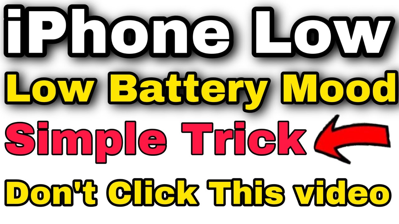 How To Low Mood Battery on iPhone | battery low mood | 3k Huzaifa - YouTube