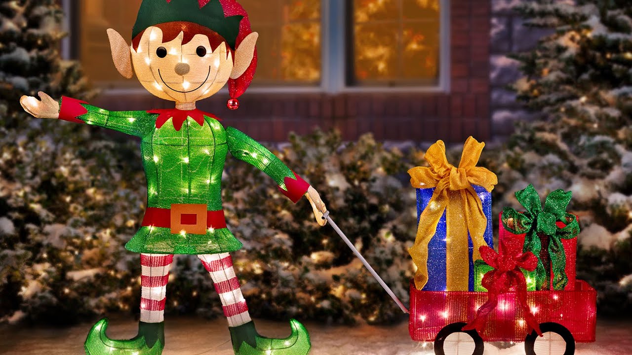 Haute Decor Elf Pulling Wagon (HD183105) - YouTube