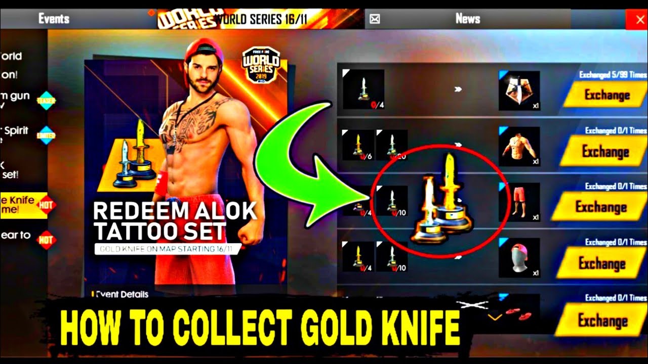 How To collect Gold Knife Token & Silver Knife Token & Get Alok Costume ...