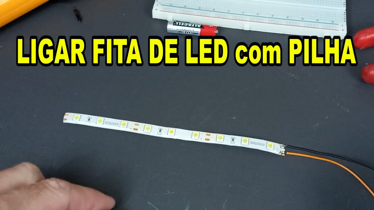 LIGAR FITA DE LED com PILHA - YouTube