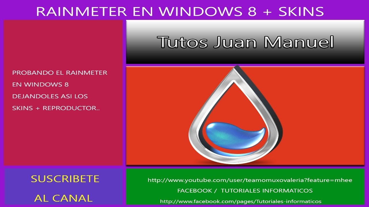 rainmeter en windows 8 + reproductor + skins - YouTube