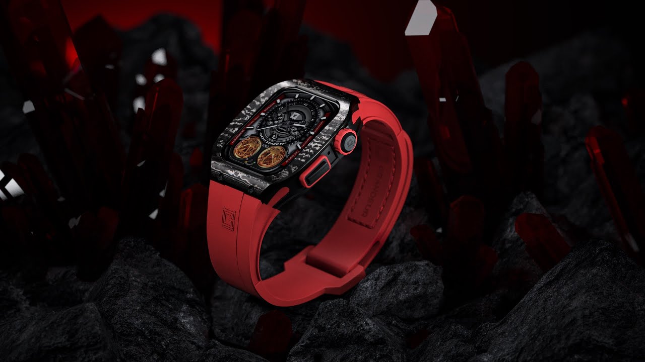 V2 Apple Watch Case Carbon fiber – Red Strap for Apple Watch Series 4 ...