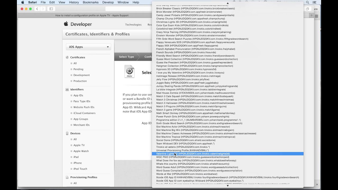 How to create an Apple TV provisioning profile for development in xcode ...