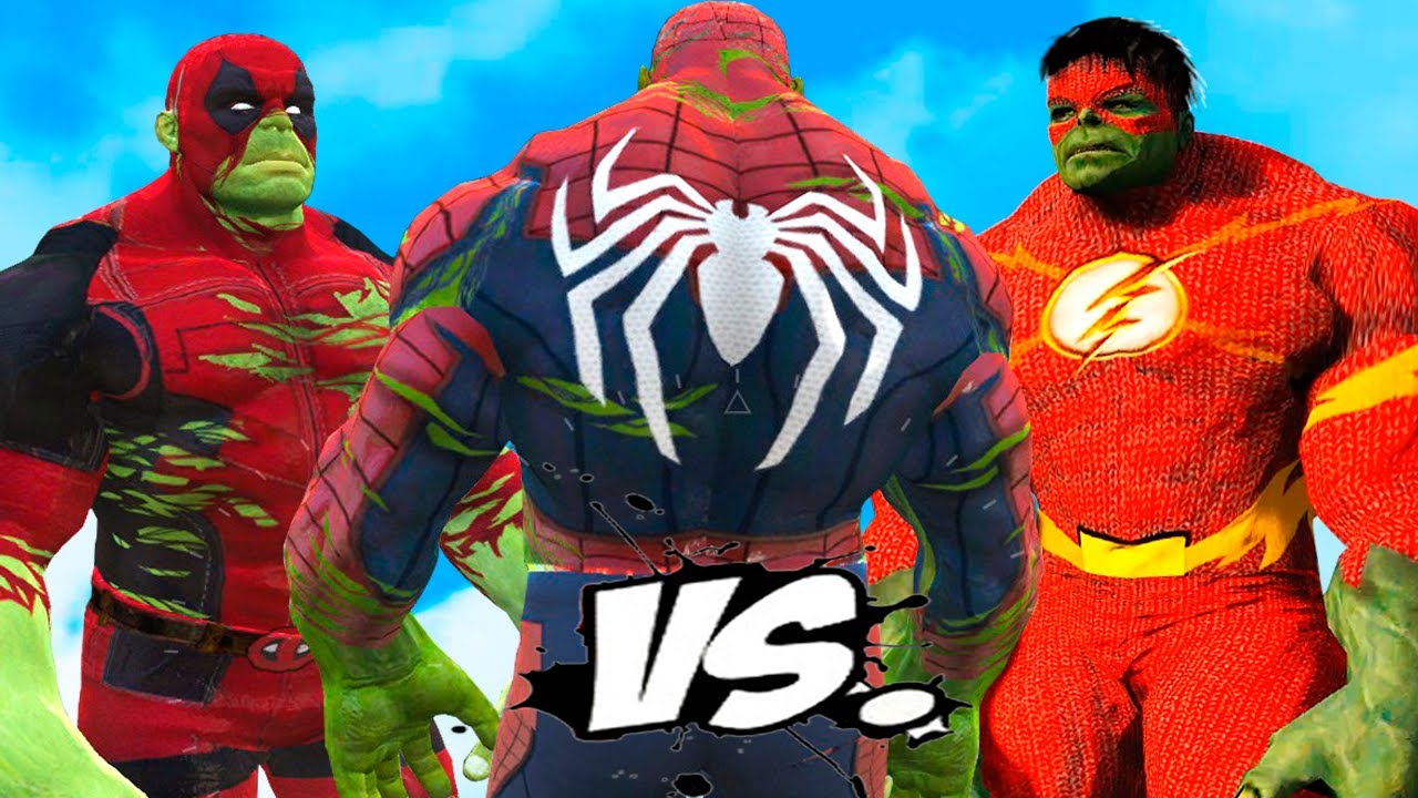 HULK Transforms into the Hulk-Spiderman - Flash-Hulk vs Deadpool-Hulk ...