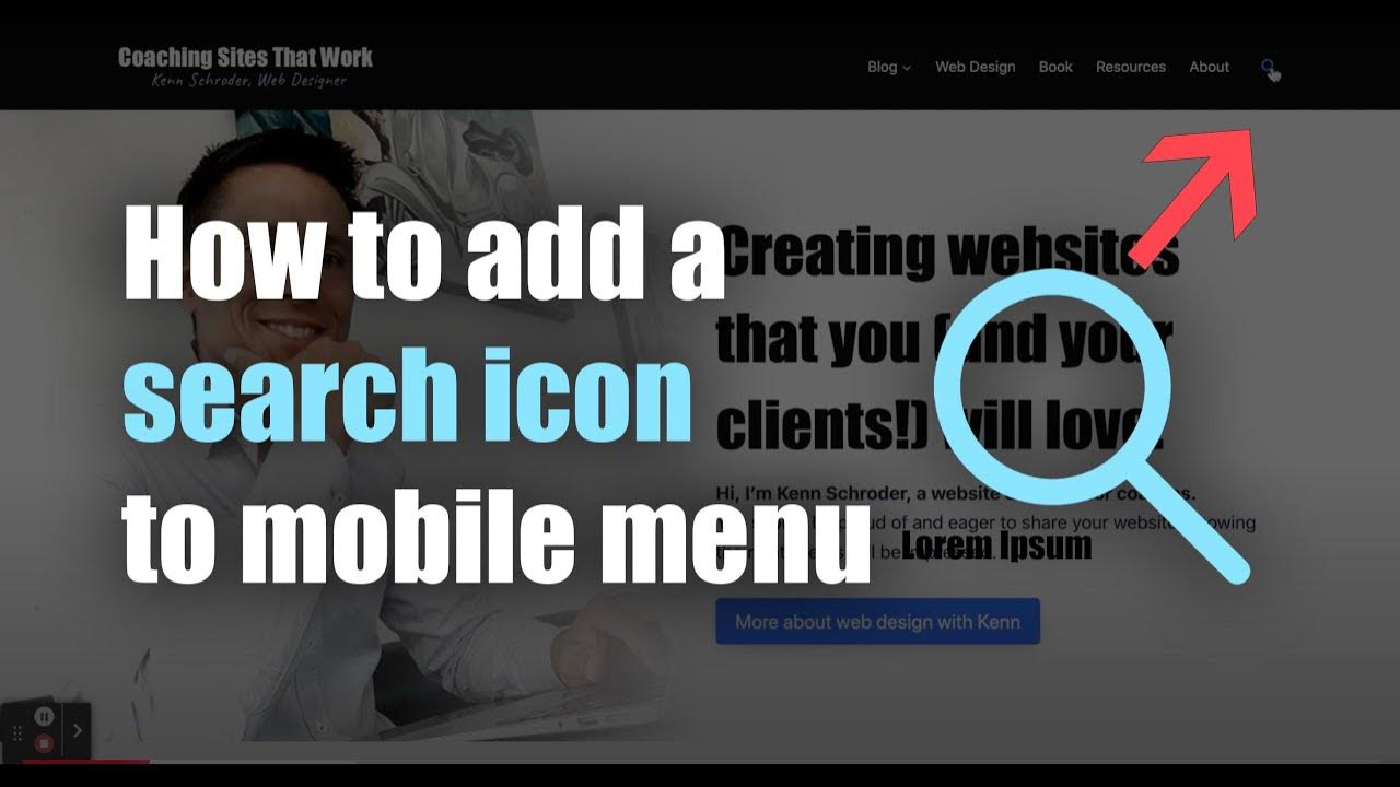 WordPress Kadence - How to Add a Search Icon to the Mobile Menu - YouTube