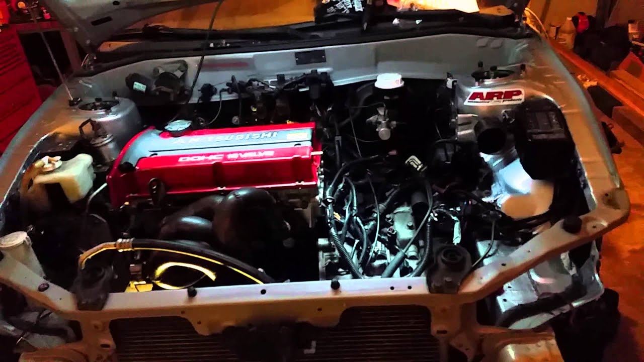 Mirage to Evo IV Coupe Conversion Project: Engine Swap Progress - YouTube